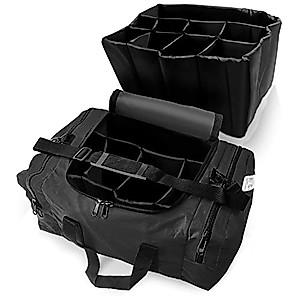 ASA TECHMED Large EMT First Responder Trauma Medical Bag Empty for Home 21x12x9 Inches, Office, School, EMTs, Paramedics, First Responders, Black