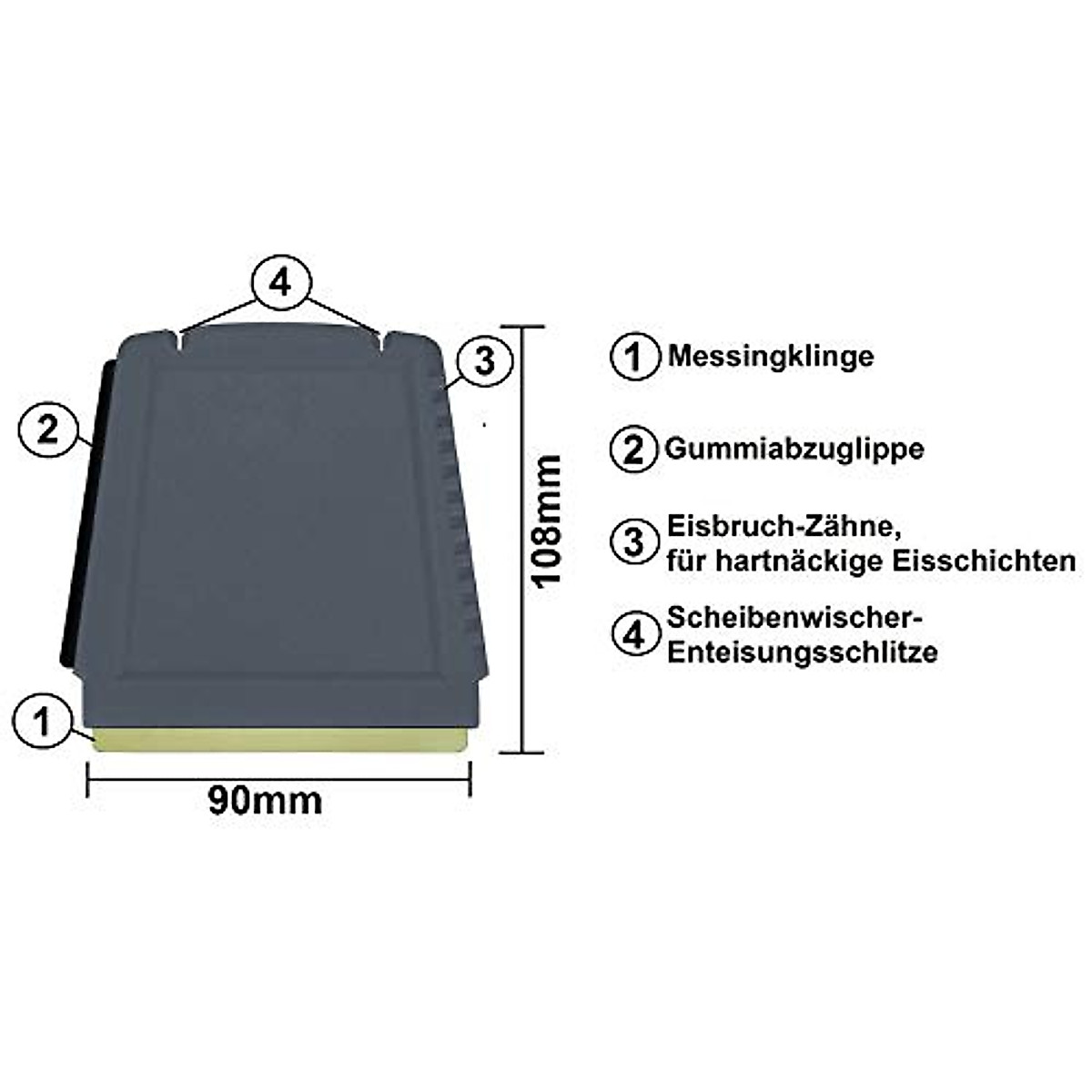 L&P A052 Ice Scraper Brass Blade Original Murska 3 in 1 from Europe 100% Quality Winter Goods Automotive Gray Grey