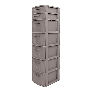MQ Eclypse 7-Drawer Plastic Storage Unit, Taupe