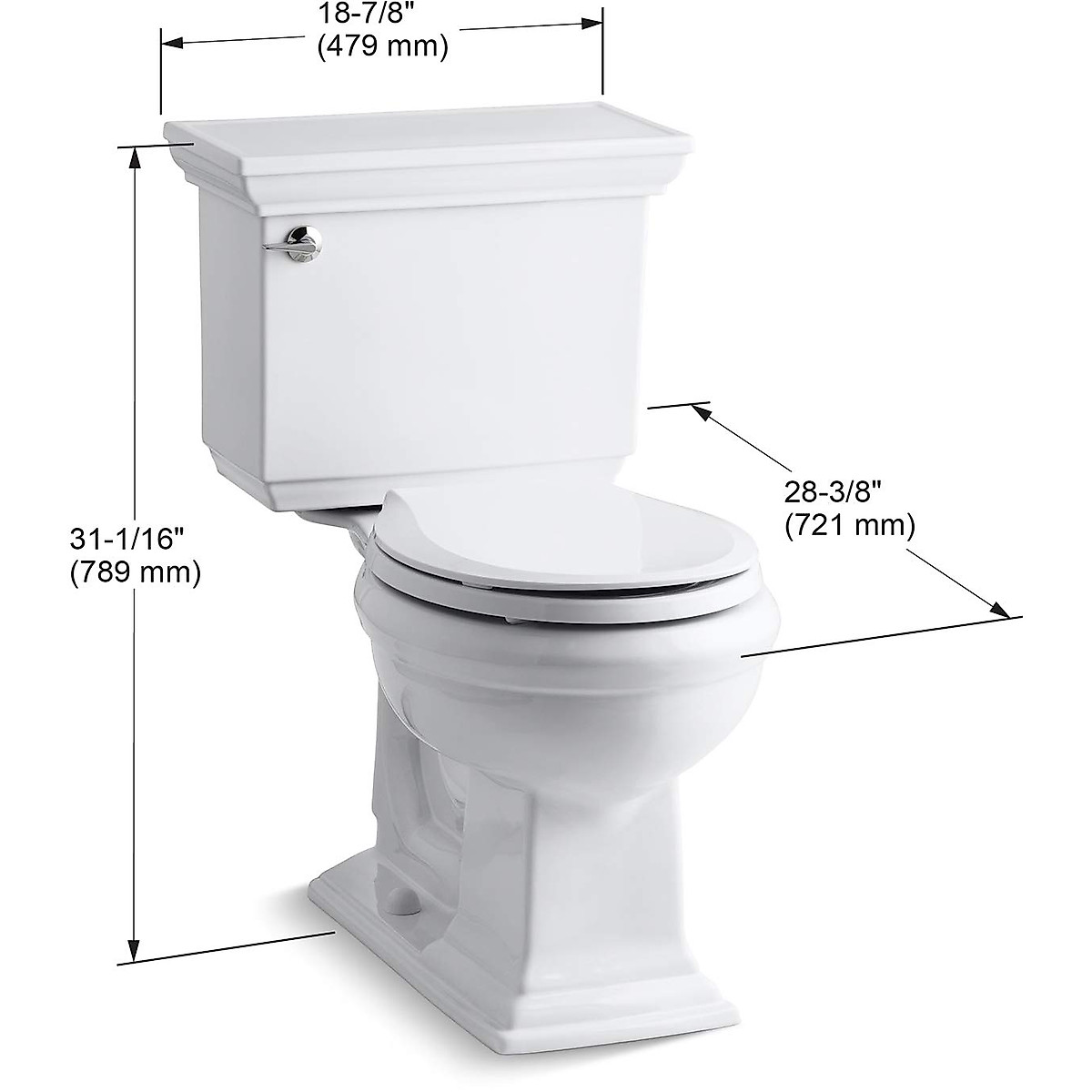 KOHLER 3933-0 Memoirs Stately Comfort Height Toilets, White