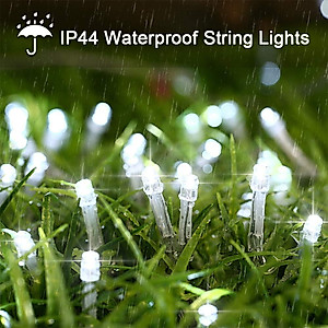 Icicle Christmas Lights Outdoor White - 32.8ft 300 LED Icicle String Lights with 8 Lighting Modes - Connectable Outside Icicle Lights for Xmas/Hourse/Garden/Wedding/Party/Patio/Eave Decorations - Cool