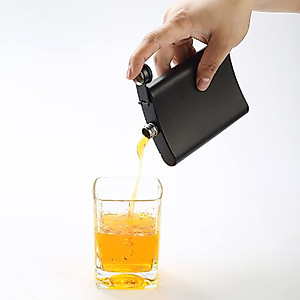 YFS 2 Pack Hip Flasks for Liquor, 8 Oz & 12 Oz Matte Black Stainless Steel Leakproof Flasks with Funnel