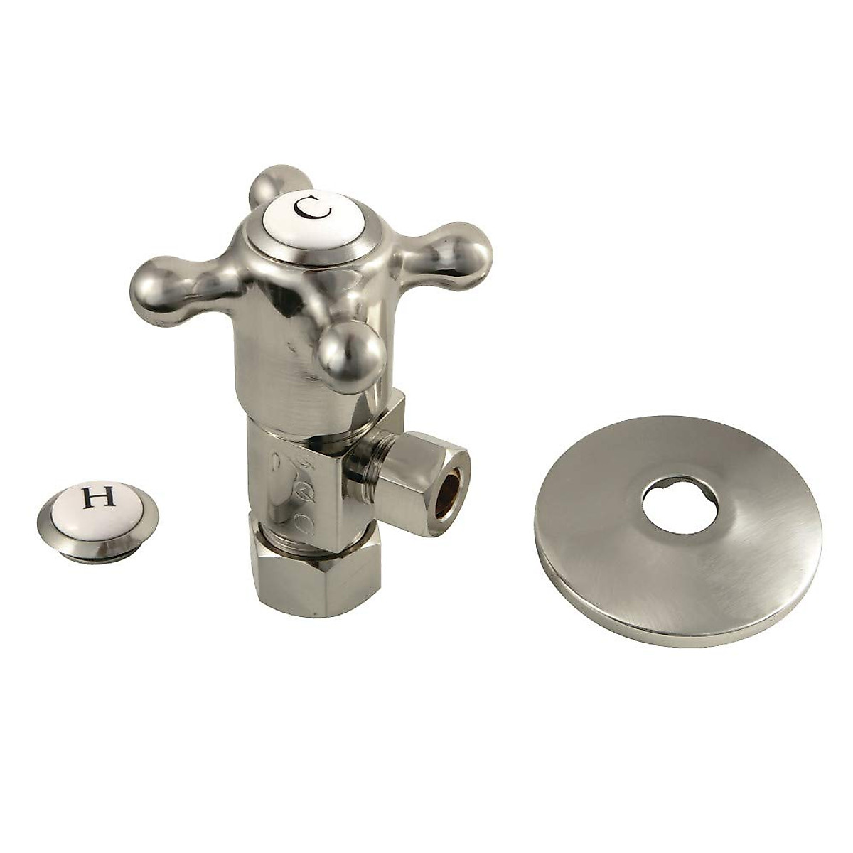 Kingston Brass CD53308BXK Angle Stop Valve, Brushed Nickel
