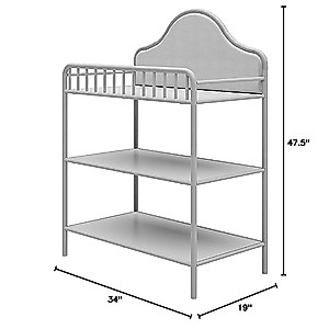 Little Seeds Piper Upholstered Metal Changing Table, Nursery Furniture, Dove Gray