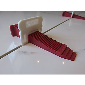 T-Lock - 100 red wedges PERFECT LEVEL MASTER - Professional Anti lippage Tile leveling system - (white T-Lock clips spacers not included and sold separately) by Tile Master