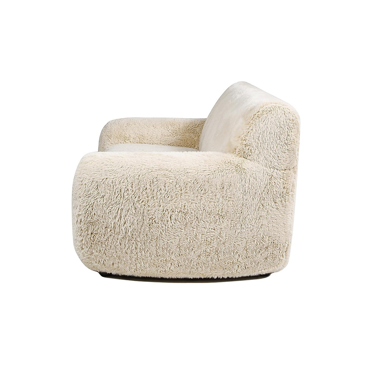 Jennifer Taylor Home Summit 83" Faux Sheepskin Overstuffed Living Room Sofa Couch, Cream Beige