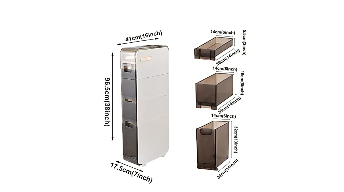 FRGBAKLI Slim Storage Tower for Bathroom & Kitchen