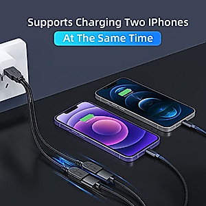 ANDTOBO USB Splitter Y Cable, USB 2.0 1 Male to 2 Female Splitter Hub Power Cord Extension Adapter Cable for PC/Car/Laptop/U Disk, etc