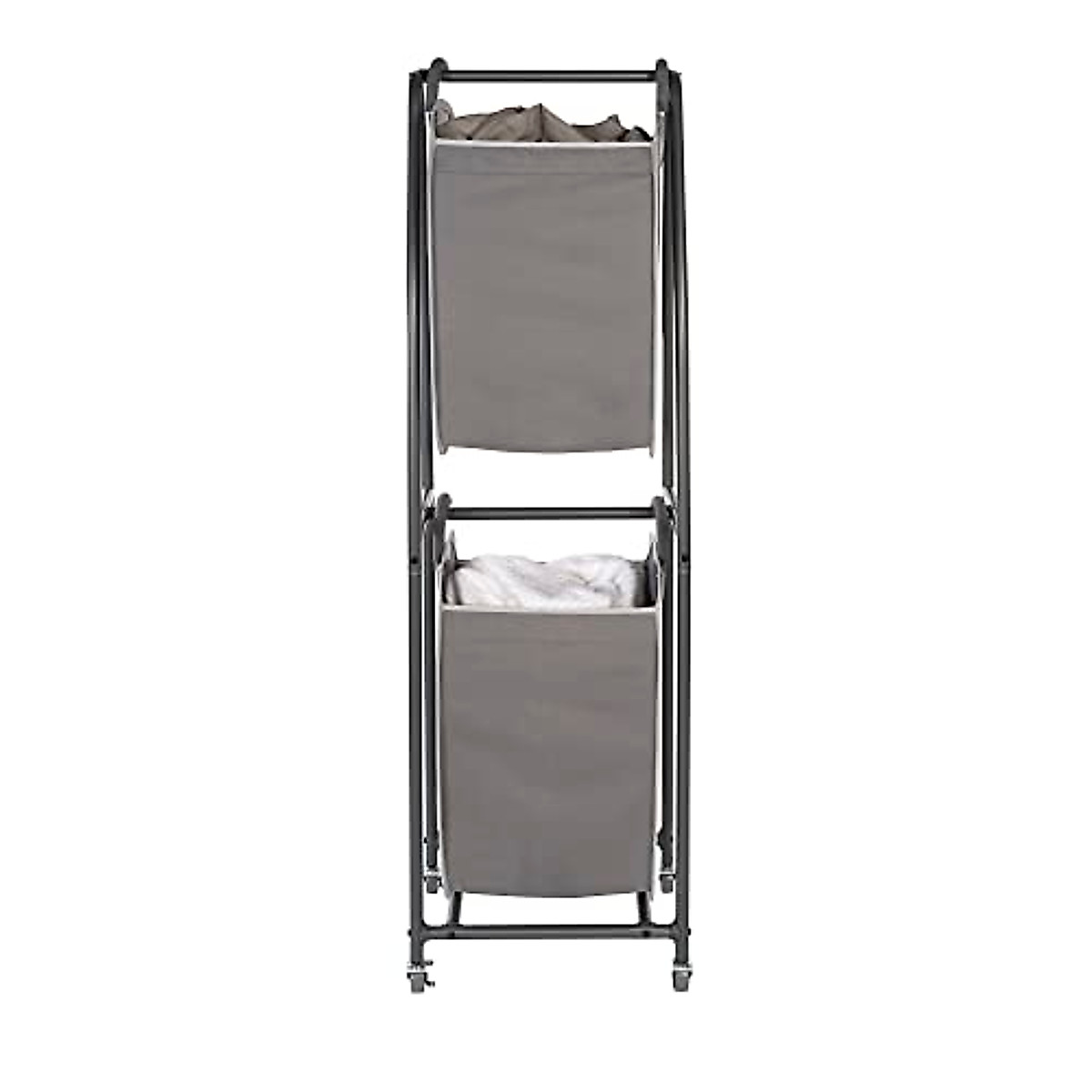 Neatfreak - 2 Tier Laundry Sorter - Laundry Hamper With Wheels & 2 x Laundry Basket Tote Bags For Dirty Clothes, Towels, Blankets, Bathroom Storage & Laundry Room Organization