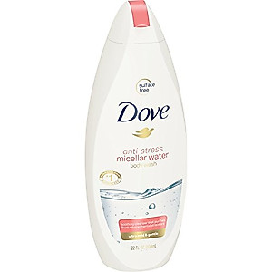 Dove Body Wash - Anti-Stress Micellar Water - Ultra Mild & Gentle - Sulfate Free - Net Wt. 22 FL OZ (650 mL) Per Bottle - Pack of 2 Bottles