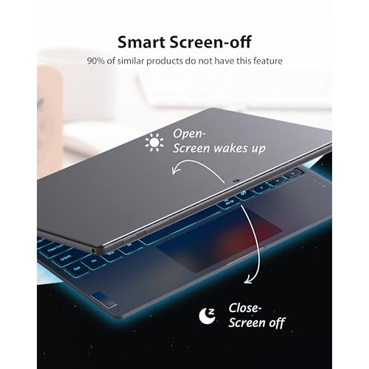 Inateck Surface Pro 7 Keyboard, Bluetooth 5.0, 7-Color Backlight, Compatible with Surface Pro 7/7+/6/5/4, KB02026 Gray