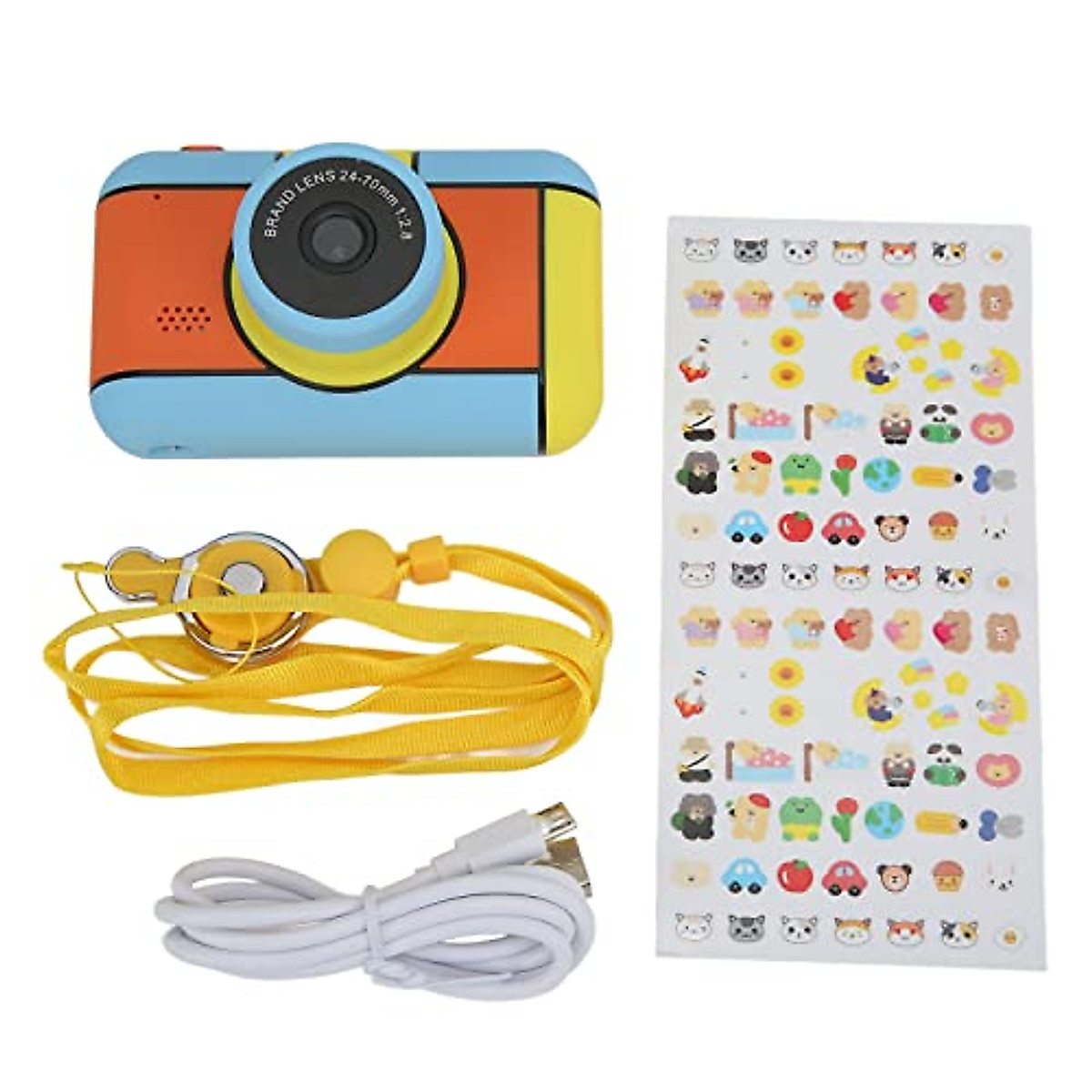 Restokki 2.4 Inch Kids Mini Camera, HD Screen Cartoon Digital Camera 1080P Mini Photo Camera Dual Lens Camera for Boys Girls Birthday Gift