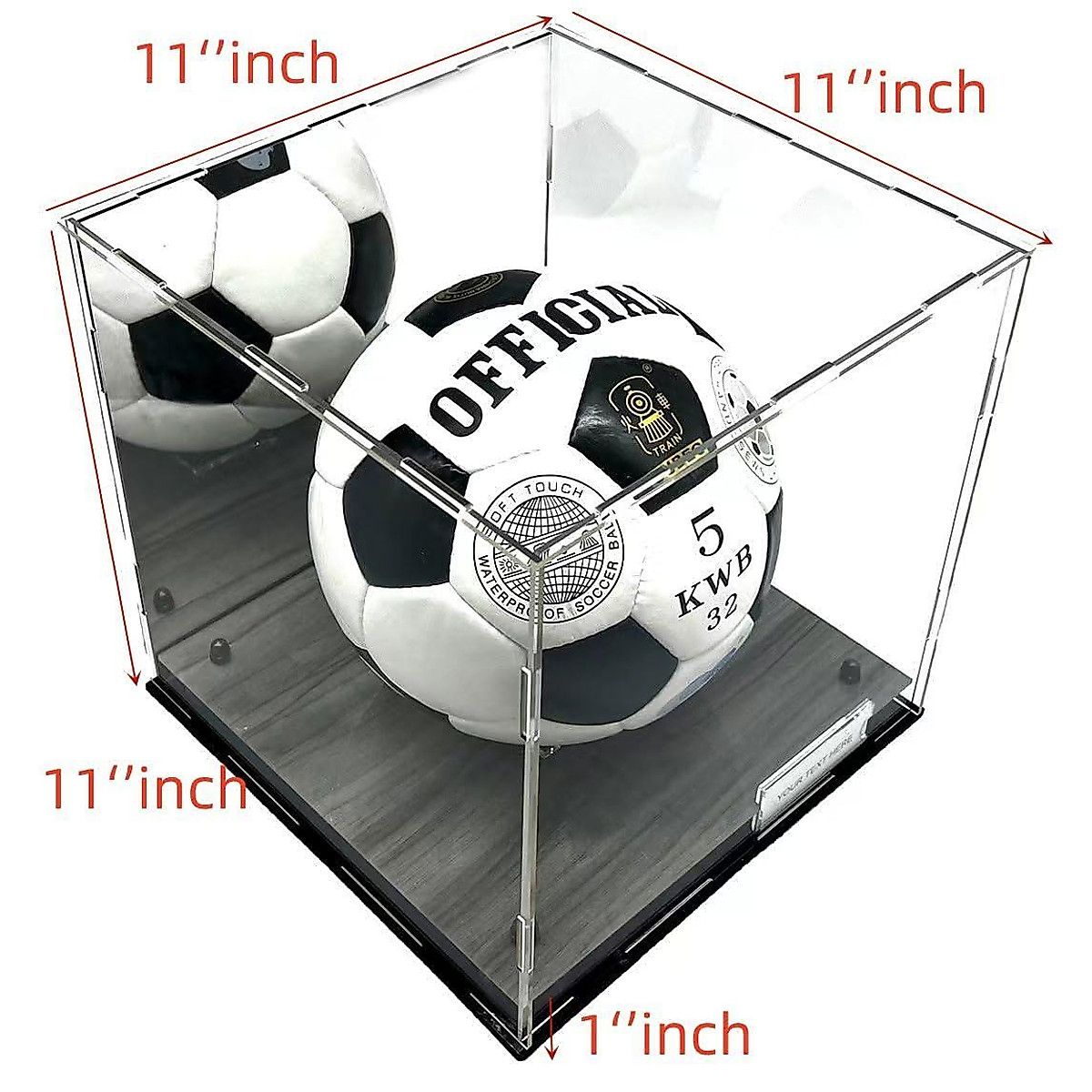 Basketball Display Case Full Size, Clear Acrylic with Mirror & 2 Level Riser UV Protection, Square Box Collectible Memorabilia