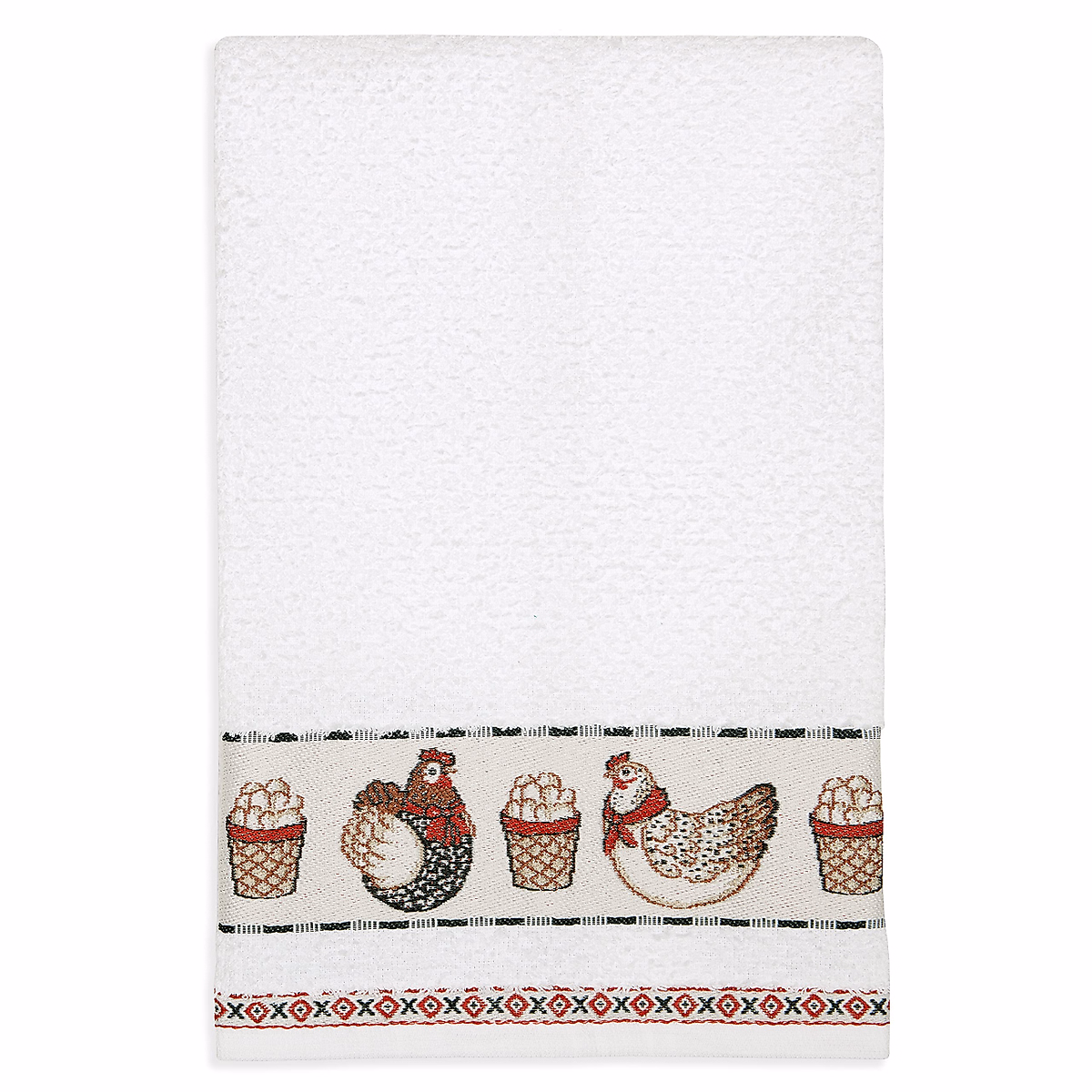 Cackleberry Home Farmhouse Kitchen Towels - Chickens and Egg Baskets Dish Towels - Terry Country Kitchen Towel Set - Chicken Decor for Kitchen - Hand Towels for Drying - 17 x 27 Inches - Set of 4