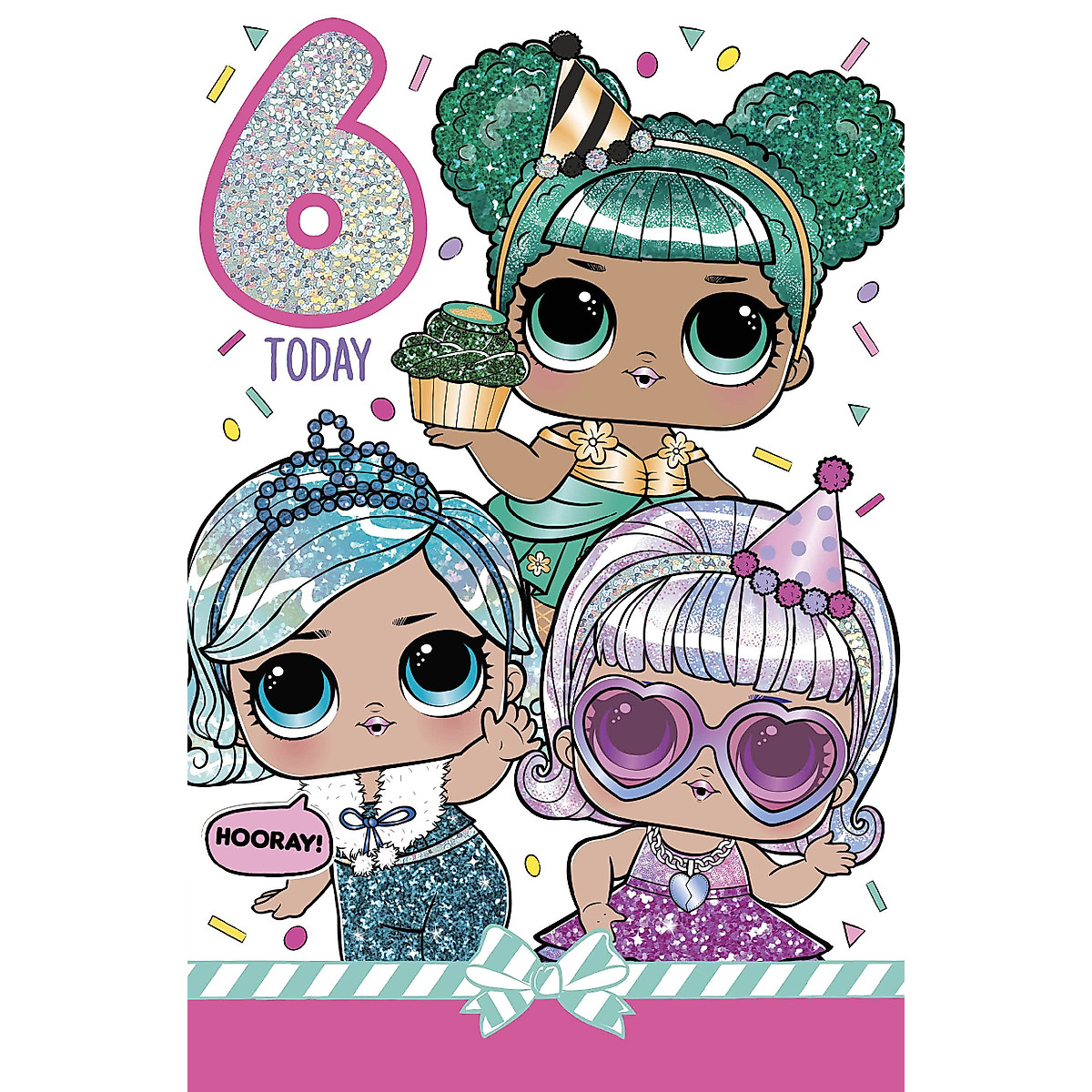 Danilo Promotions LTD LOL Surprise Card, Happy 6th Birthday Card, Age 6