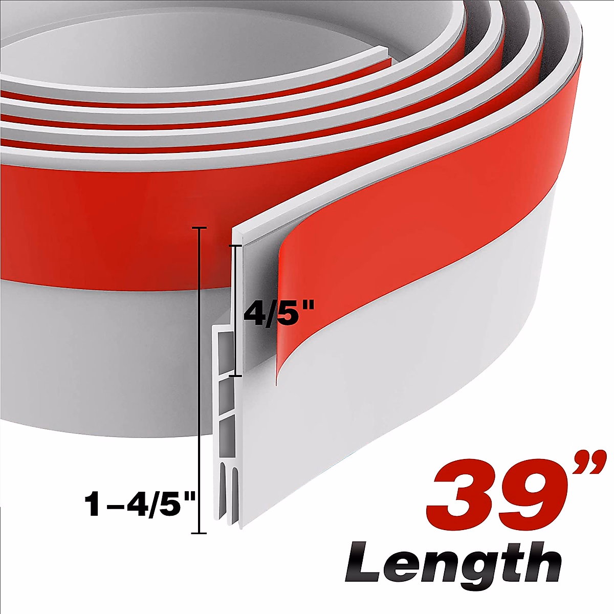 Suptikes 4 Pack Door Sweep,Door Draft Stopper with Strong Adhesive for Exterior&Interior Doors,Door Seal Used for Dust-Proof, Winter-Proof, Block Light and Noise,1.8" W x 37" L,White