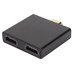 GOWENIC Splitter 1 in 2 Out, 1:2 1080P HD Splitter for Output Video and Audio Synchronization On Screen Device, 1 Source to 2 Output Devices
