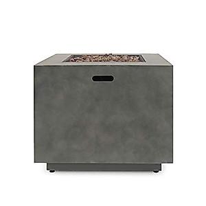 Florence Outdoor 33-Inch Square Fire Pit, Concrete