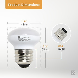 Xtricity R14 Dimmable LED Light Bulbs, E26 Base, 4.5W (40 Watt Equivalent), 3000k Soft White, 300 Lumens – Curio Cabinet Lighting, China Cabinet Lights - Mini Light Bulbs, RoHS Compliant (2 Pack)