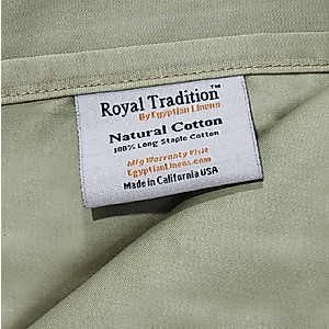 Royal Tradition Made in USA- Low Profile Cotton Sateen Sheets Set (7-10 Inches) King Size-White, 4pc Bed Linens