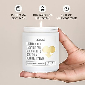 AOOVOO Lavender Aromatherapy Candle, Get Well Soon Gift for Women, Soy Wax Candle, 9 oz, 50 Hours Burn Time