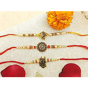 Rakhi for Brother,Stylish Bracelet God Idol RAKHI with BEST Design - Thread Raksha bandhan Rakhi Gift, Wrist bands for loving/Brother Sister, Father & Friends. (Rakhi Design 1, Small)