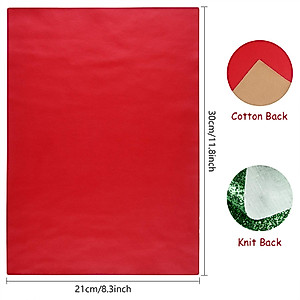 MIAHART 10 Pack Christmas Faux Leather Sheet 4 Colors Shining Faux Leather Sheets Metallic Glitter Leather Fabric Sheet for Making Christmas Theme Hair Bows and Earrings (8.3 x 11.8 inch)