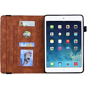 TIPOYOROO iPad Mini 5 Case, iPad Mini 7.9 inch Mini 2/ Mini 3/Mini 4/ Mini 5 Cover, PU Leather Lightweight Slim with Multiple Viewing Angles Card Holders for iPad Mini1/2/3/4/5- Brown