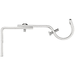 Amazon Basics Room Darkening Blackout Curtain Rod - 88" to 120", Nickel & Adjustable Curtain Rod Wall Bracket Hooks, Set of 2, Silver Nickel