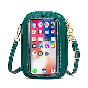 Aslana Touch Screen Phone Bag Vertical Small Crossbody Bag Handbag for Women (Black)