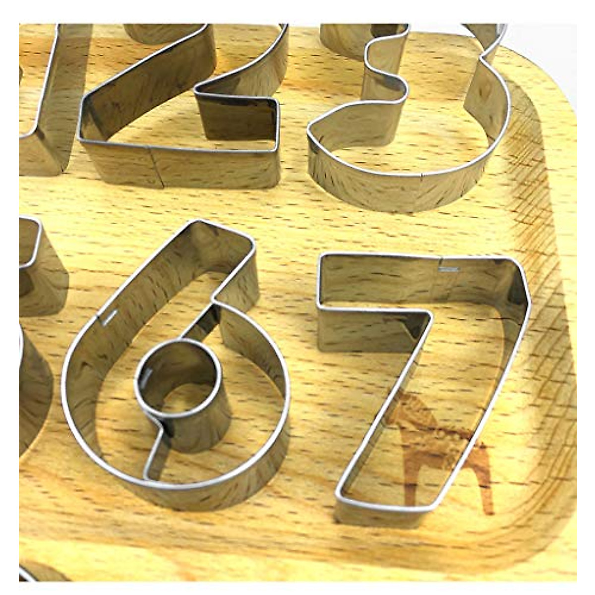 Numbers Cookie Cutters 2 Inches 9pcs Jelly Fondant Cutter set, Stainless Steel, Large Number cutter for Fondant Biscuit, Cake, Fruit, Vegetables, or Dough Stainless Steel (2'' Number cutter)