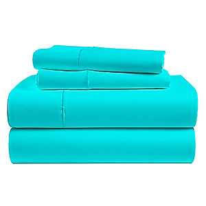 Luxora Bedding Heavy Wight 100% Egyptian Cotton, 1000 Thread Count Sheet Set Full Size Aqua Blue Bed Sheets,8 Inches Deep Pocket