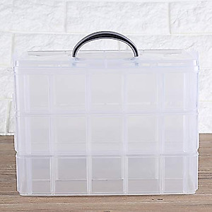 OLEQE Transparent storage box, clear plastic jewelry bead storage box container process organizer case tools'