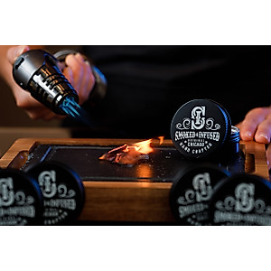 Smoked and Infused Cocktail Smoker Kit w/Torch - Six Flavors - Old Fashioned Gift Box for Men - Infuse Whiskey & Bourbon - Essential Home Bar Tools - Infuser for Bartender & Cocktails Lover (Graphite)