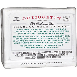 J.R. Liggett's Jojoba and Peppermint Shampoo Bar 3.5 Ounces (Pack of 6)
