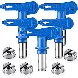Reversible Nozzles Paint Spray Tips Airless Sprayer Nozzles Spraying Machine Parts in Blue for Homes Buildings Decks or Fences(5 Pieces,211, 313, 415, 517, 623)