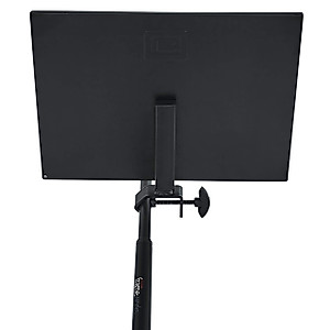 Gator FrameworksCases Microphone Stand Clamp-On Utility Shelf 15" x 11" Surface Area with 10 Pound Weight Capacity, Black, 11" x 15" (GFW-SHELF1115)