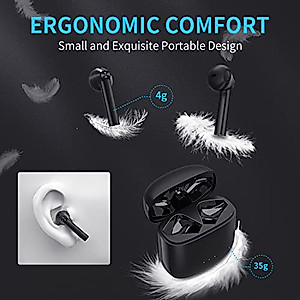 Ear Buds Wireless Earbuds, Bluetooth Earphones Clear Call with Charging Case, Bluetooth 5.3 Earbuds Deep Bass Built-in Mic, IPX5 Waterproof Headphones, 30 Hrs Compatible with iPhone & Android Black