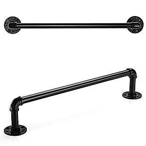 Pynsseu 18 Inch Industrial Iron Pipe Towel Bar, Wall Mount DIY Towel Holder Accessory, Towel Rack for Bathroom, 1 Pack