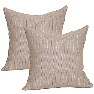 WHITEWRAP Throw Pillow Cover| Pillow Cases for Living Room| Decorative Farmhouse Pillow | 18 x 18 inch Pack of 2 Brown