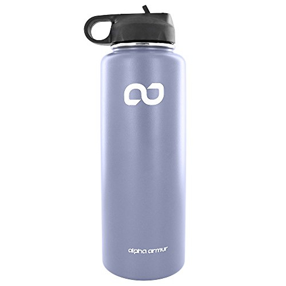 Alpha Armur 40 Oz (1.1L)Water Bottle Stainless Steel drinking flask Double Wall Vacuum Insulated stainless steel food flask Wide Mouth Bottle with Sports Lid flask stainless steel for beach, Gray