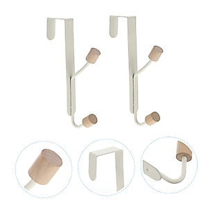 Zerodeko 18 Pcs Coat Hook Behind Door Behind Door Hooks Over Door Towel Hanger Hooks for Hanging Coats Over The Door Coat Hook Storage Hangers Storage Hook White Hook Rack Wood Hook up