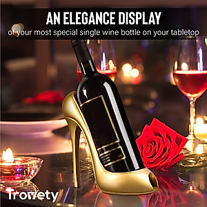 Trovety Shoe Wine Rack Holder - Bottle Keeper with High-Heel Design - Display & Storage Accessories - Table Centerpiece & Home Decorations for Kitchen, Restaurant, Bar, Hotel (Champagne)