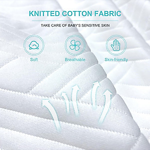 Lillibearas Pack N Play Mattress Pad - 38" x 26" with Washable Knitted Cotton Cover - 100% Breathable Soft, Premium Foam - Firm Support & Comfort