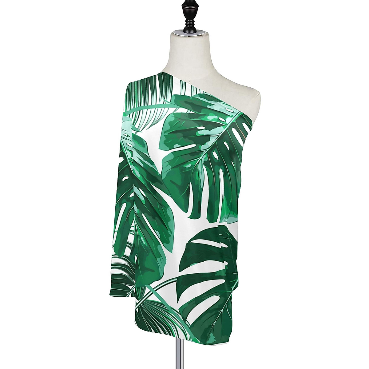 YYZZH Palm Leaf Tropical Jungle Monstera Leaves Floral Pattern Print Stretchy Baby Car Seat Cover Infant Canopy Nursing Covers Breastfeeding Cover Breathable Windproof Winter Scarf for Boys Girls
