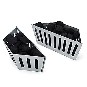 Stanbroil Charcoal Grill Basket Holders - Set of 2 Stainless Steel BBQ Grilling Accessories Replacement for Weber 22" and 26" Charcoal Grills