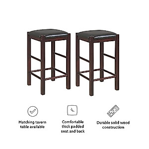 Linon Betsy Espresso Backless 25" Counter Stools Set of Two, Espresso Stools