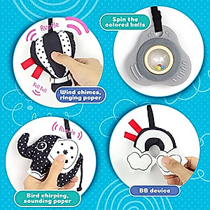 EverLove Spiral Car Seat Toys - Hanging Toys - Stroller Toys for Babies - Black and White Toys for Infants - High Contrast Baby Toys for Newborn - Best Gift for 0 3 6 9 12 Months Baby