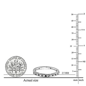 Dazzlinrock Collection Alternating Round Black and White Diamond Wedding Ring Band for Women (0.40 ctw, Color I-J, Clarity I2-I3), 10K White Gold, Size 5.5