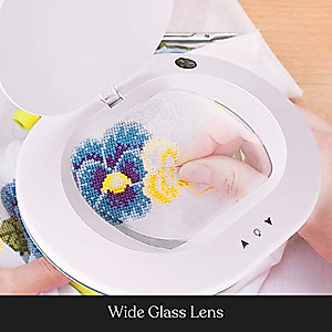 Brightech LightView Pro XL Magnifying Desk Lamp with Clamp, Adjustable Magnifying Glass with LED Light for Crafts, Reading, Close Work, Dimmable Light Magnifier with Wide Glass Lens